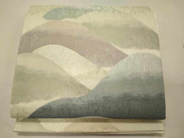 平和屋着物＊夏物　六通柄袋帯　遠山文　金銀糸　正絹　逸品　CAAW9047oy