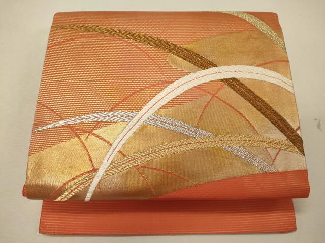 平和屋着物＊夏物　九寸開き名古屋帯　唐織　芝文　金銀糸　正絹　逸品　未使用　CAAW9111oy