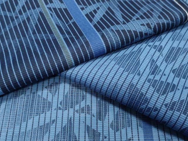 平和屋着物＊夏物　小紋　絽　笹竹間道　洗える着物　未使用　CAAW9879gh