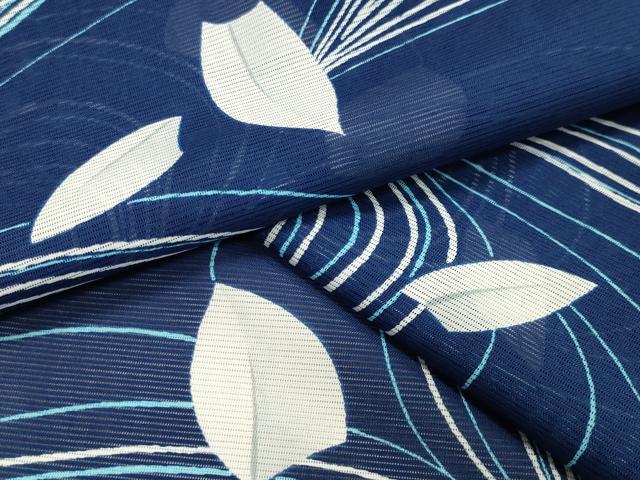 平和屋着物＊夏物　小紋　絽　舞葉文　洗える着物　CAAW9906gh