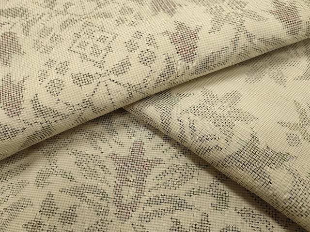 平和屋着物＊夏物　夏大島　草花文　正絹　逸品　CAAW9996gh