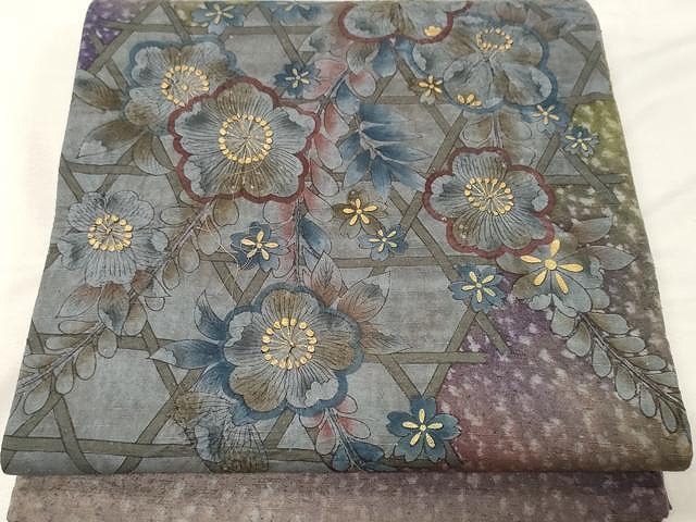 平和屋着物●太鼓柄袋帯　作家物　籬花文　金彩　正絹　逸品　CAAX0500yk