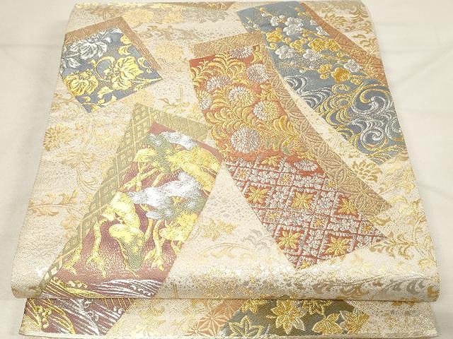 平和屋着物●現代の名工　伝統工芸士　京の名工豊田宏一　六通柄袋帯　宗達謡本散文　金銀糸　正絹　逸品　未使用　CAAX0547yk