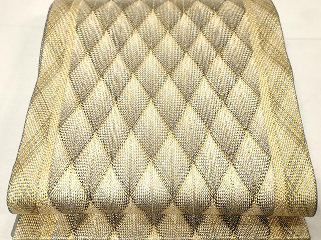 平和屋着物●ひなや工房　くむ・あむ・おる　伊豆蔵明彦　組織　全通柄袋帯　吉祥文　金糸　正絹　逸品　CAAX0562yk