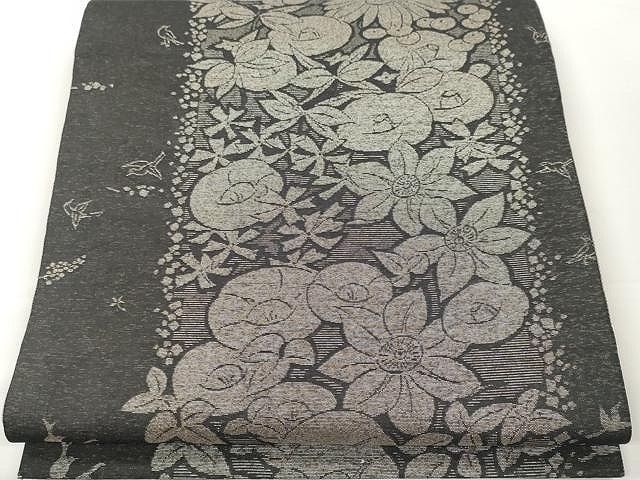 平和屋着物●「美しいキモノ」お馴染みのメーカー となみ織物 両面 全通柄袋帯 人間国宝 大場松魚の世界 芳苑 桃苑 総紗縫 CAAX0757yk