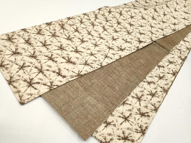 平和屋着物●両面　全通柄袋帯　雲絞り　紬地　吉祥文　正絹　逸品　CAAX0779yk