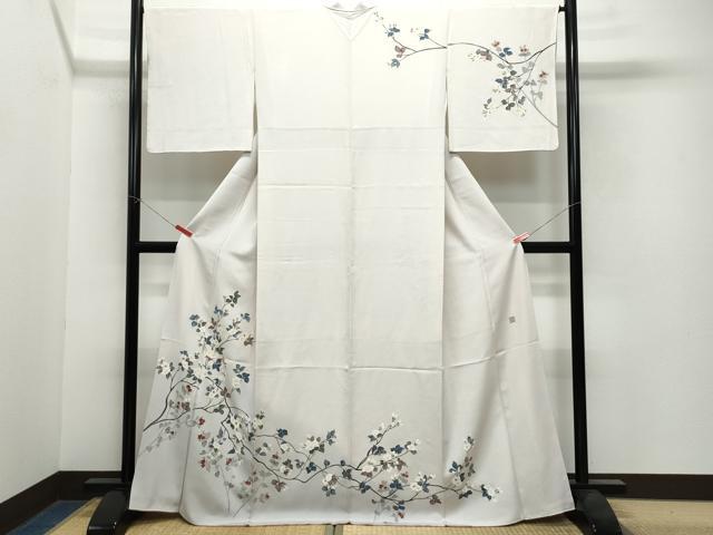 平和屋着物●訪問着　友禅　作家物　枝花文　暈し染め　正絹　逸品　CAAX0812vf