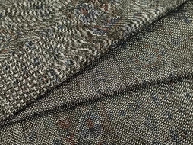 平和屋着物●本場大島紬　9マルキ　更紗花唐草文　正絹　逸品　CAAX0823vf