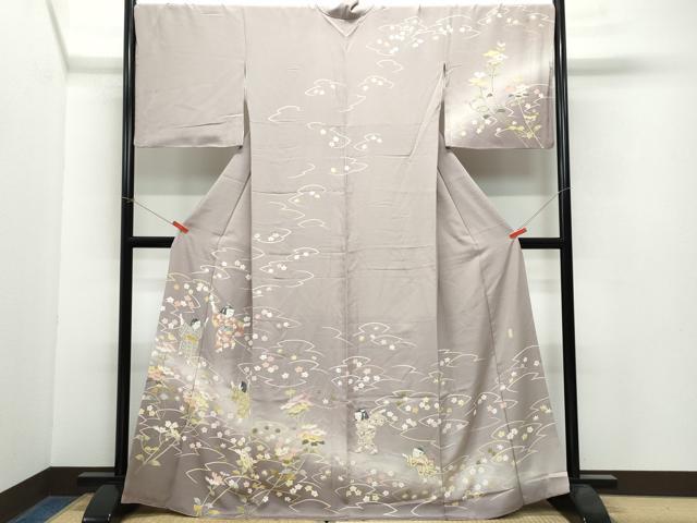 平和屋着物●訪問着　友禅　作家物　童子遊び花文　暈し染め　正絹　逸品　CAAX0828vf