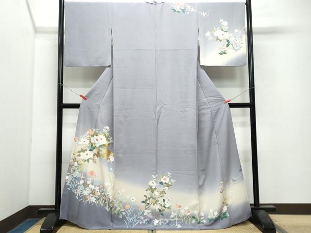 平和屋着物●訪問着　地紙草花文　金彩　正絹　逸品　CAAX0844vf