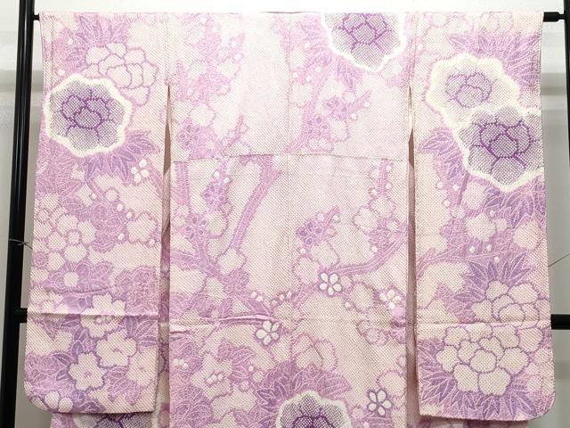 平和屋着物○名門 藤娘きぬたや・総絞り 振袖 草花文 正絹