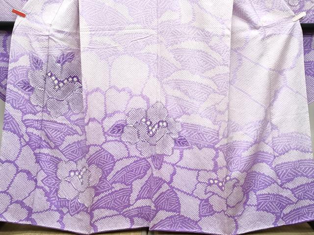 平和屋着物○豪華振袖 総絞り 駒刺繍 牡丹 正絹 逸品 CAAX0859vf