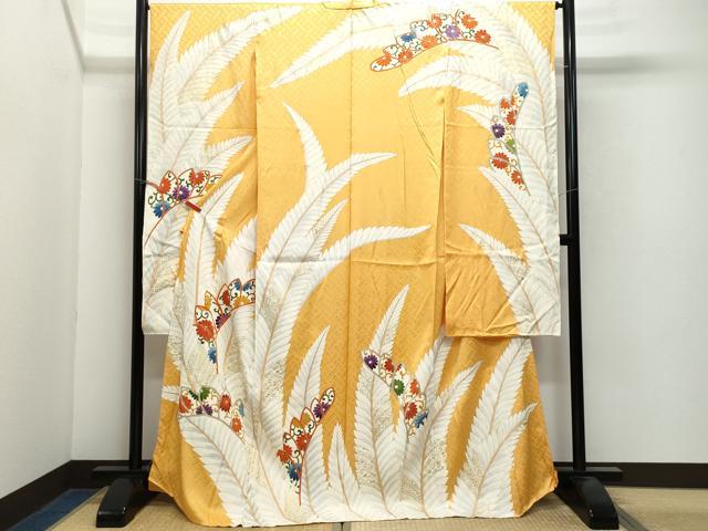 平和屋着物●豪華振袖　刺繍　花唐草文　金彩　仮絵羽　逸品　未使用　CAAX0875vf