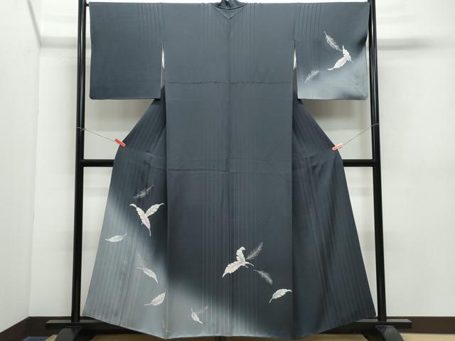平和屋着物●訪問着　舞羽文　暈し染め　金銀彩　正絹　逸品　CAAX0890vf