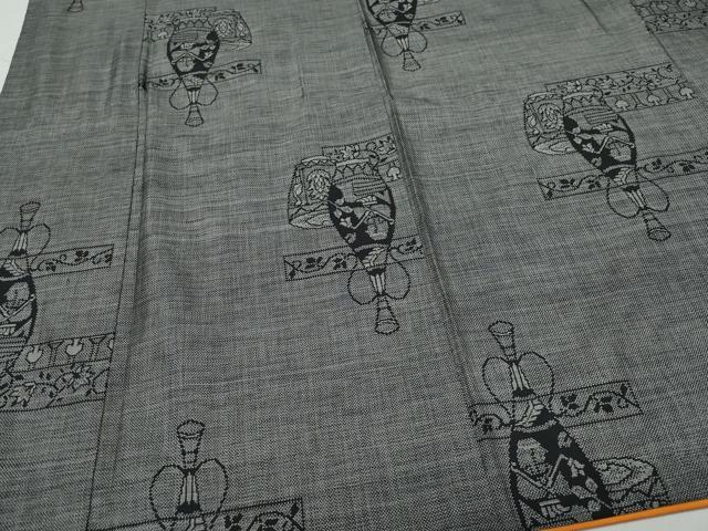 平和屋着物○本場大島紬 9マルキ 陶器壁画文様 正絹 逸品 CAAX0910vf 紬