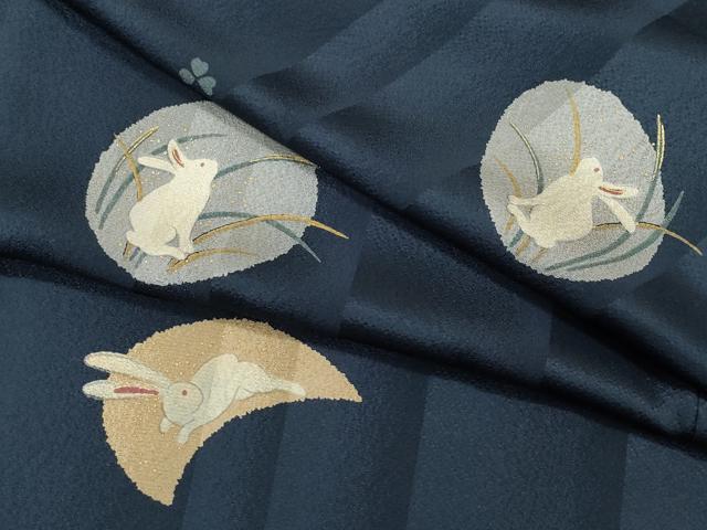 平和屋着物●上質な小紋　兎　金彩　正絹　逸品　CAAX0922vf