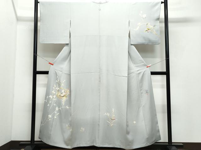 平和屋着物●京加賀友禅　百貫石峰　訪問着　花籠文　正絹　逸品　CAAX0940vf