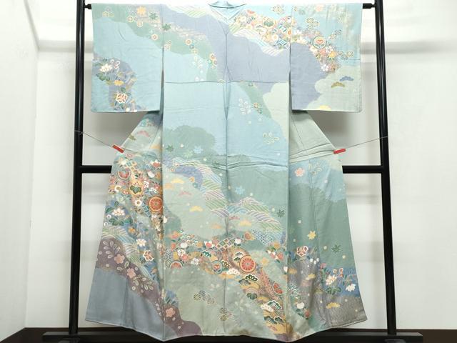 平和屋着物●訪問着　道長花丸文　金彩　正絹　逸品　CAAX0941vf