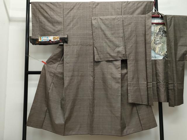 平和屋着物●男性　本場大島紬　アンサンブル　120亀甲　総詰め　松山茂治作　証紙付き　正絹　逸品　CAAX0964vf