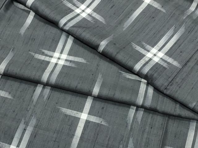 平和屋着物●上質な紬　十字絣　正絹　逸品　CAAX0972vf