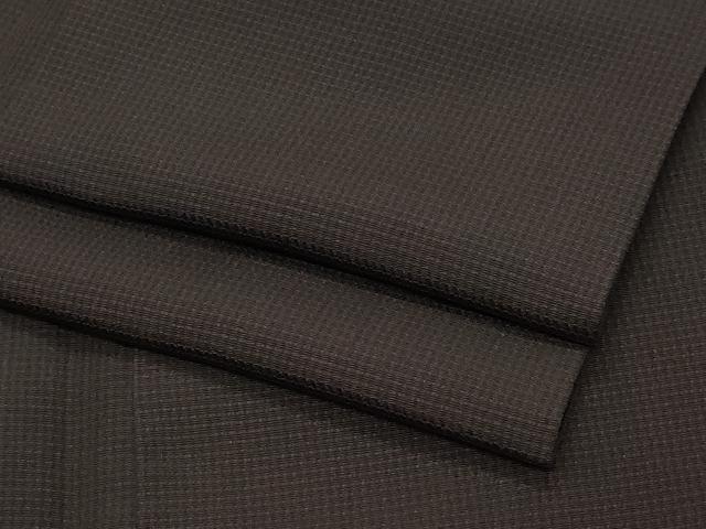 平和屋着物●上質なお召　格子柄　正絹　逸品　CAAX0986vf