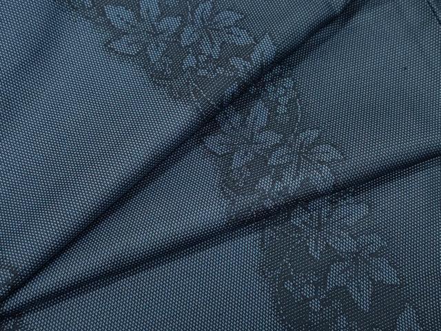 平和屋着物●上質なお召　葡萄蔦の葉文　正絹　逸品　CAAX1028vf