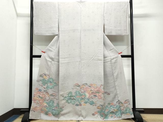 平和屋着物●豪華色留袖　型染め　松花文　正絹　逸品　CAAX1031vf