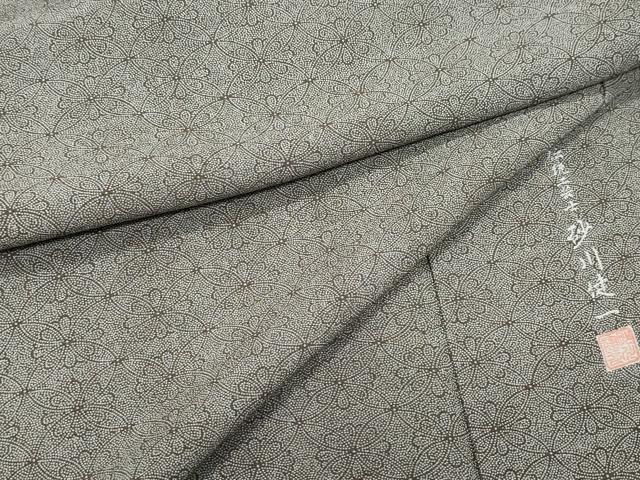 平和屋着物●江戸小紋　伝統工芸士　砂川健一　七宝花文　正絹　逸品　CAAX1036vf