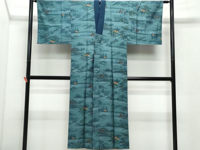 平和屋着物●男性　本場大島紬　アンサンブル・長襦袢セット　100亀甲　総詰め　正絹　逸品　CAAX1112vf 平和屋着物○男性 本場大島紬 アンサンブル・長襦袢セット 100亀甲 総