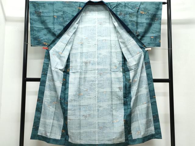 平和屋着物○男性 本場大島紬 アンサンブル・長襦袢セット 100亀甲 総