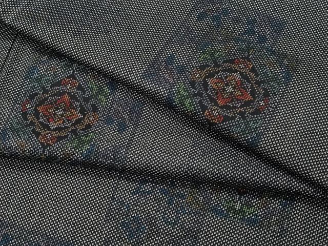 平和屋着物●本場大島紬　7マルキ　色紙重ね吉祥花文　正絹　逸品　CAAX1118vf