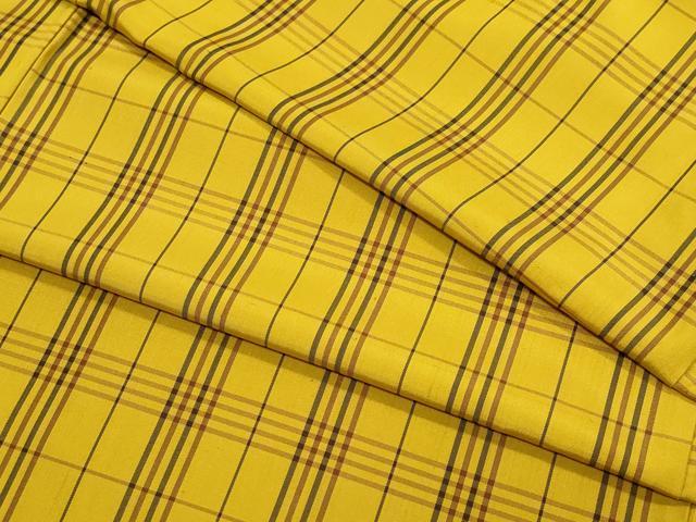 平和屋着物●本場縞大島紬　格子柄　正絹　逸品　CAAX1121vf