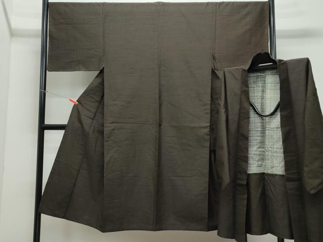 平和屋着物●男性　紬　アンサンブル　吉祥文　正絹　逸品　CAAX1162vf