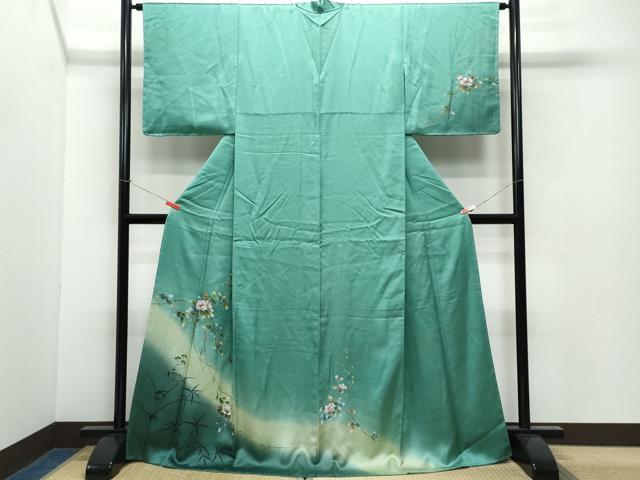 平和屋着物●訪問着　枝花文　暈し染め　正絹　逸品　未使用　CAAX1192vf