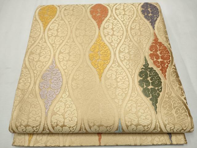 平和屋着物●六通柄袋帯　唐織　雲立涌文様　正絹　逸品　CAAX1209hy