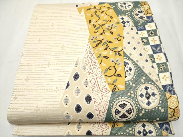 平和屋着物●六通柄袋帯　切嵌花唐草文　金糸　正絹　逸品　CAAX1253hy