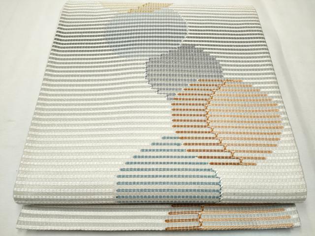 平和屋着物●六通柄袋帯　丸文　銀糸　正絹　逸品　CAAX1395hy