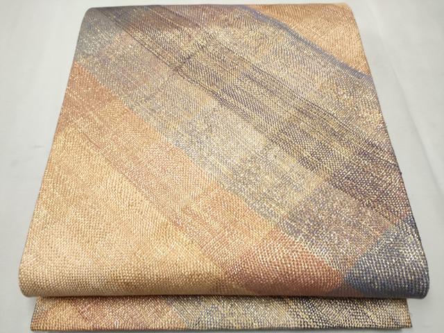 平和屋着物●全通柄袋帯　霞文　金糸　正絹　逸品　CAAX1401hy