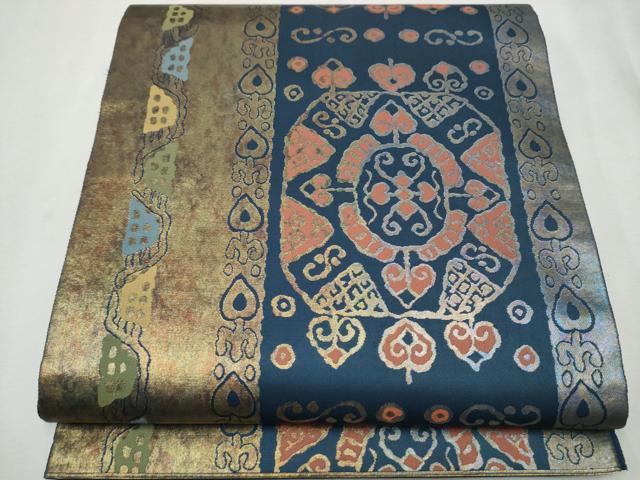 平和屋着物●西陣織　陰山織物謹製　箔屋清兵衛　六通柄袋帯　吉祥文　金彩　引箔　正絹　逸品CAAX1437hy