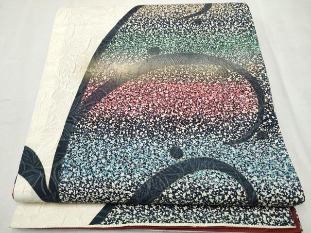 平和屋着物○博多織 鵬翔 全通柄袋帯 ふくれ織 唐草文 金糸