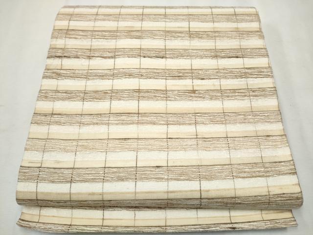 平和屋着物●インド・アッサム　野蚕糸　手織　ムガシルク　全通柄袋帯　横段文　正絹　逸品　CAAX1445hy