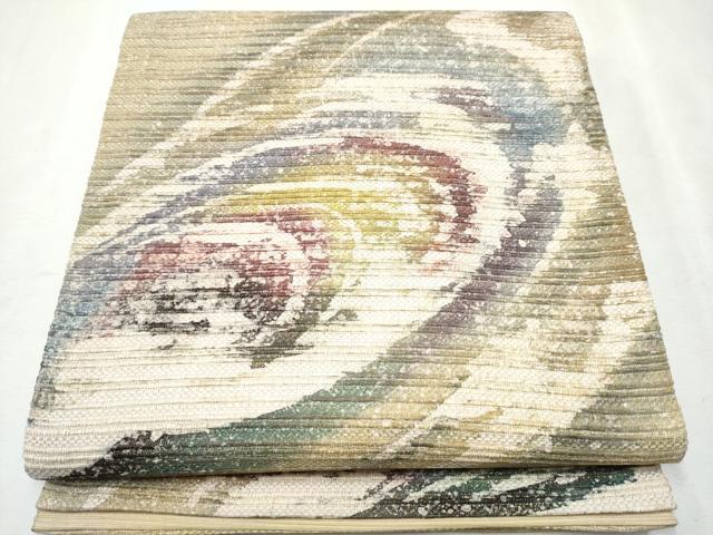 平和屋着物●太鼓柄袋帯　流水文　金通し地　さが美扱い　正絹　逸品　CAAX1475hy