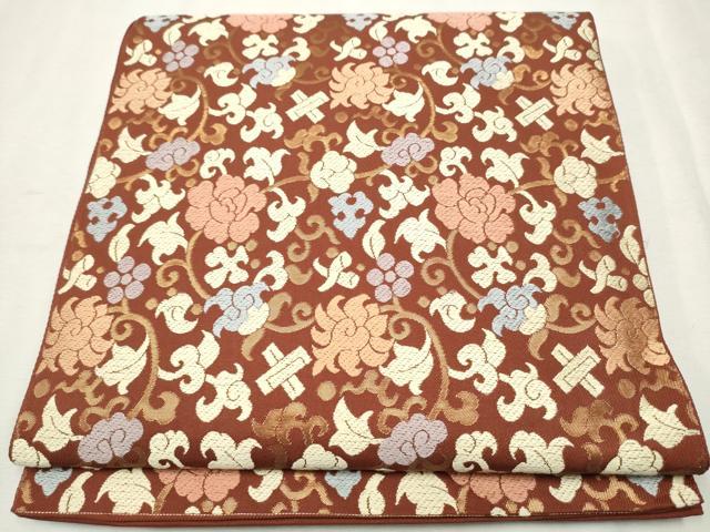 平和屋着物●六通柄袋帯　唐織　大黒屋錦　金糸　正絹　逸品　CAAX1492hy