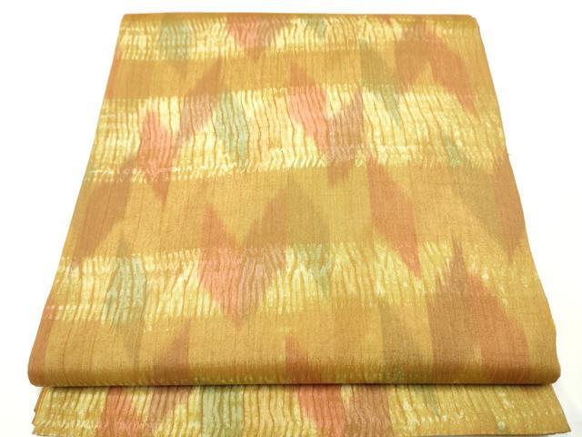 平和屋着物●両面　全通柄袋帯　絞り　紬地　舞葉文　正絹　逸品　CAAX1494hy