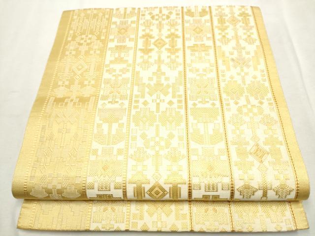 平和屋着物●八寸名古屋帯　吉祥間道　正絹　逸品　CAAX1525hy