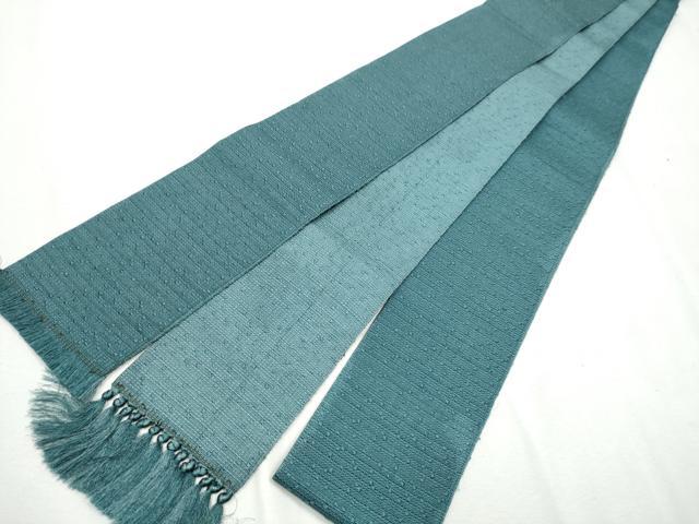 平和屋着物●男性　両面　角帯　高麗納戸×革色　正絹　逸品　CAAX1542hy