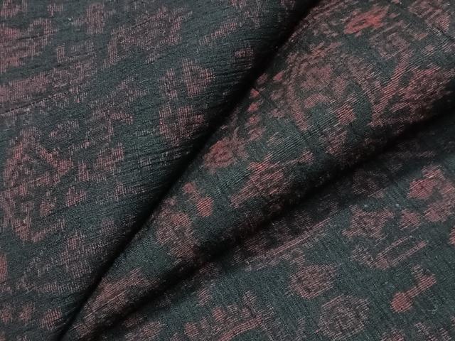 平和屋着物▽上質な紬　単衣　更紗吉祥文　正絹　逸品　CAAX2450xi