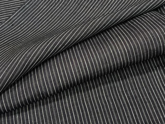 平和屋着物▽上質な紬　単衣　縞　正絹　逸品　CAAX2451xi