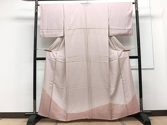 平和屋着物▽豪華色留袖　単衣　格子　暈し染め　正絹　逸品　CAAX2471xi