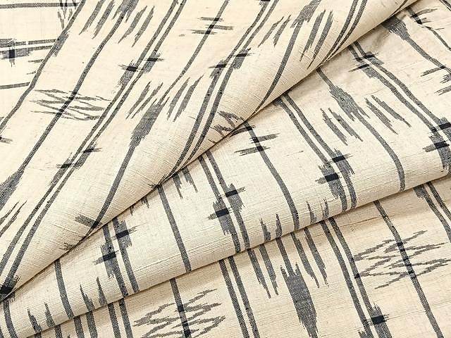 平和屋着物▽上質な紬　単衣　絣間道　正絹　逸品　CAAX2478xi